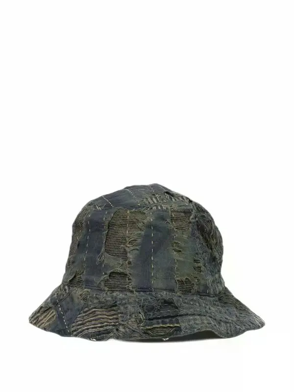 Kapital Boro Distressed Patchwork Bucket Hat