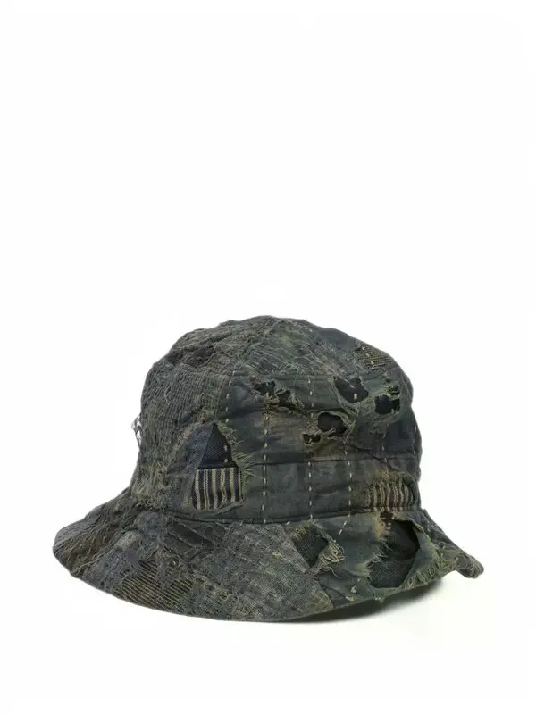 Kapital Boro Distressed Patchwork Bucket Hat