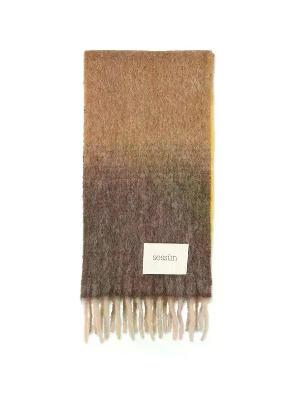 SESSUN Rico Ombré Fringed Scarf - Brown