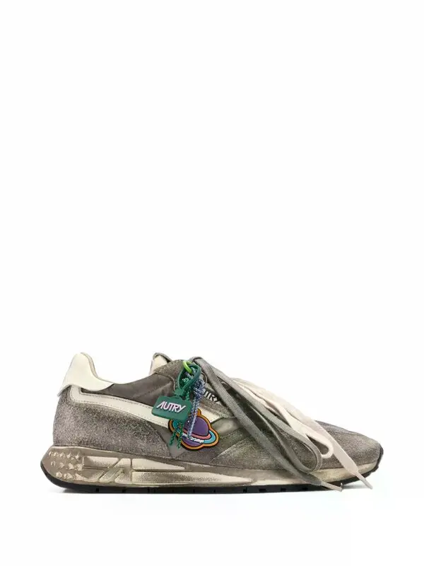 AUTRY Reelwind Super Vintage Sneakers In White And Black Suede And Nylon
