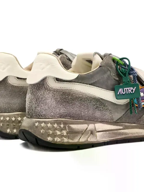 AUTRY Reelwind Super Vintage Sneakers In White And Black Suede And Nylon