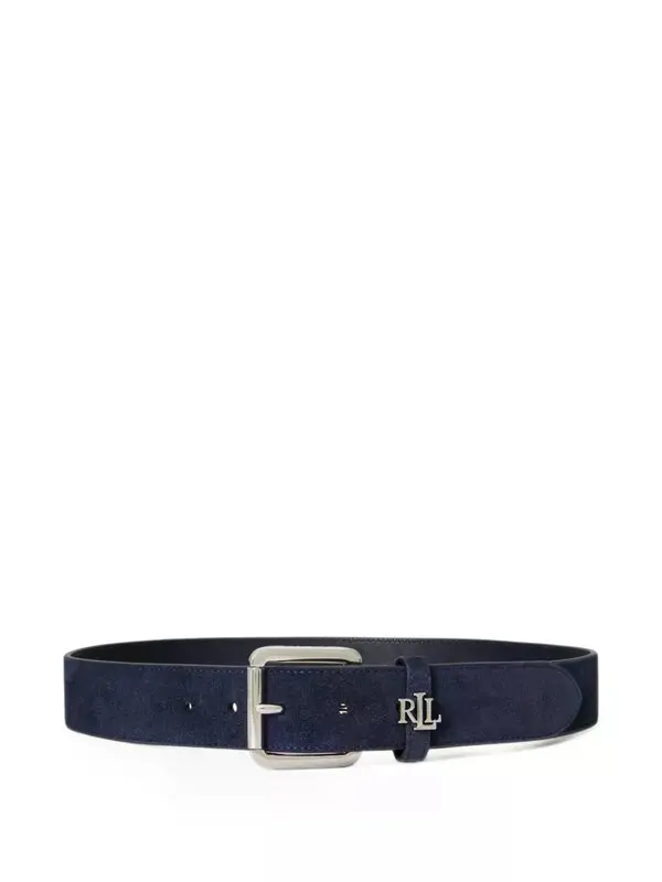 Ralph Lauren Logo-plaque Suede Belt - Blue