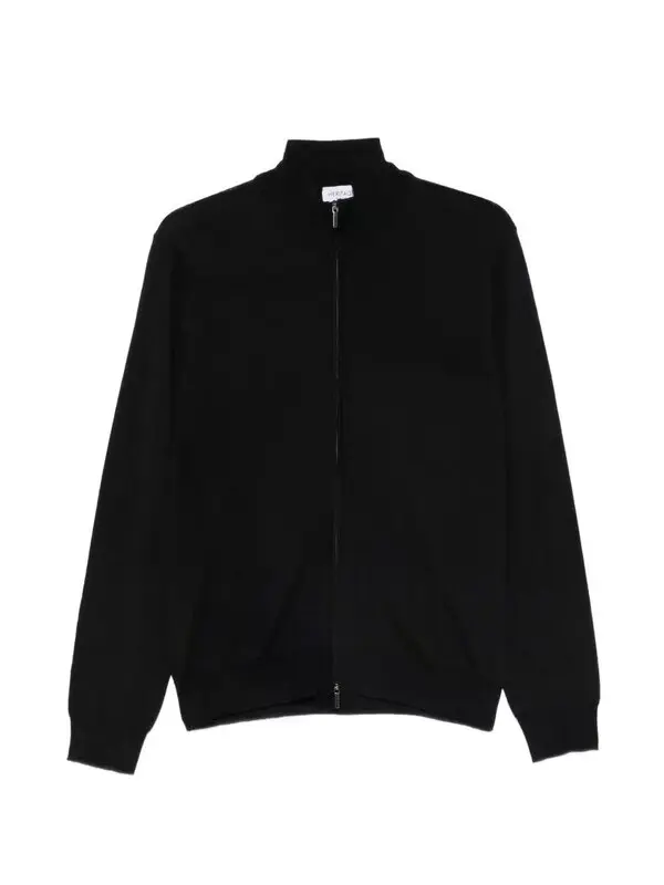 HERITAGE Zip-up Ribbed-knit Cardigan
