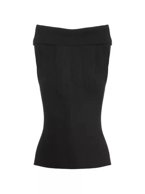 D.exterior Ribbed Roll-neck Top