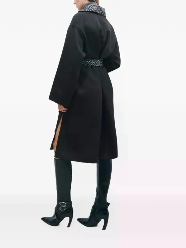 Tory Burch T Monogram Wool Wrap Coat