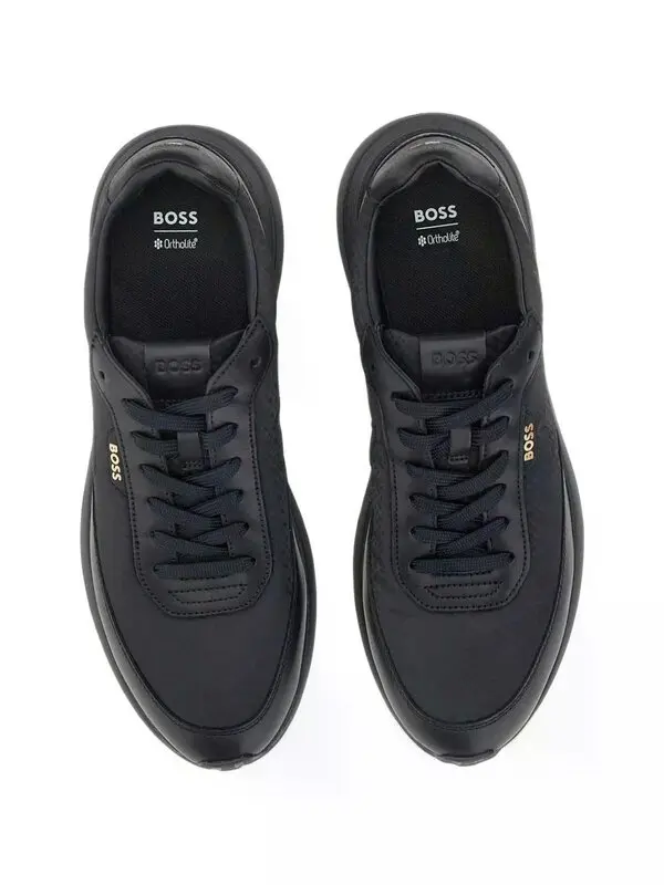 BOSS Monogram Sneakers With Leather Trim And Eva Rubber Sole