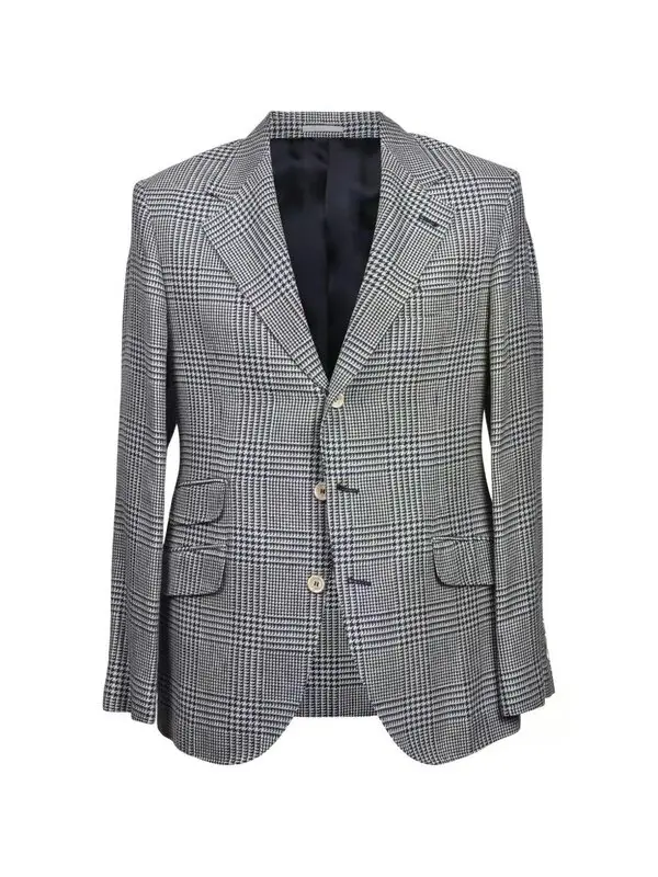 Brunello Cucinelli Houndstooth-pattern Tailored Blazer - Grey