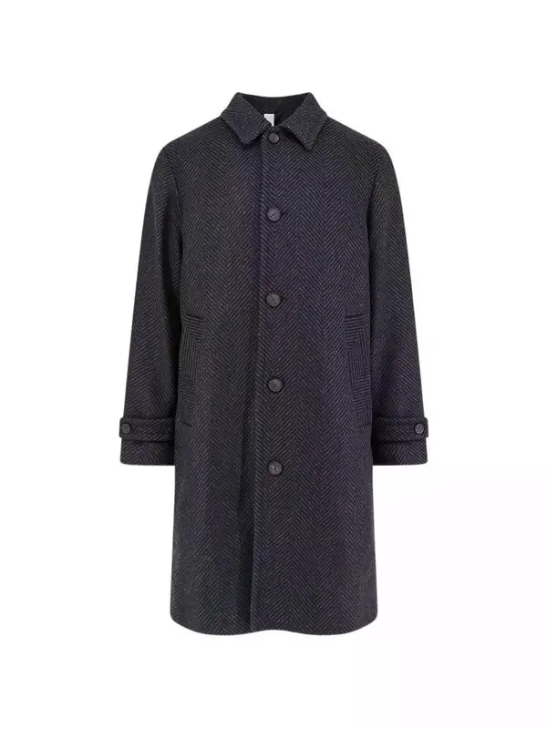 HEVO Loconiad Herringbone-pattern Single-breasted Coat