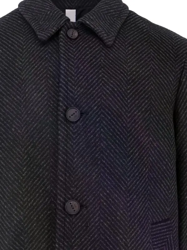 HEVO Loconiad Herringbone-pattern Single-breasted Coat
