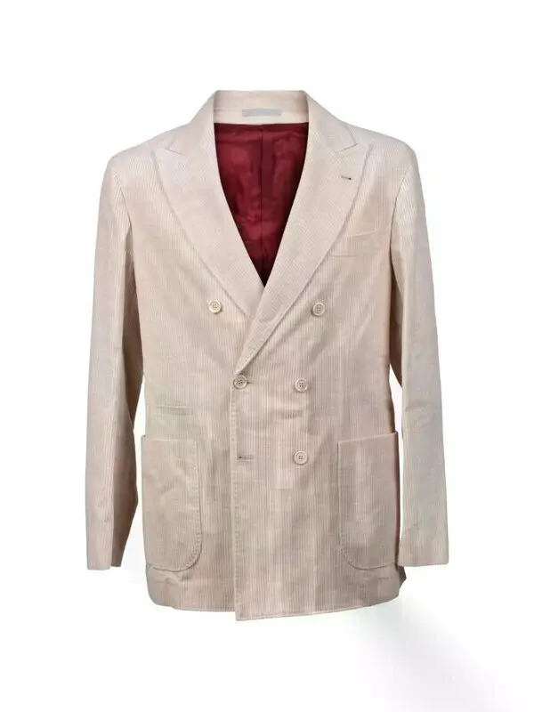 Brunello Cucinelli Double-breasted Corduroy Blazer - Neutrals