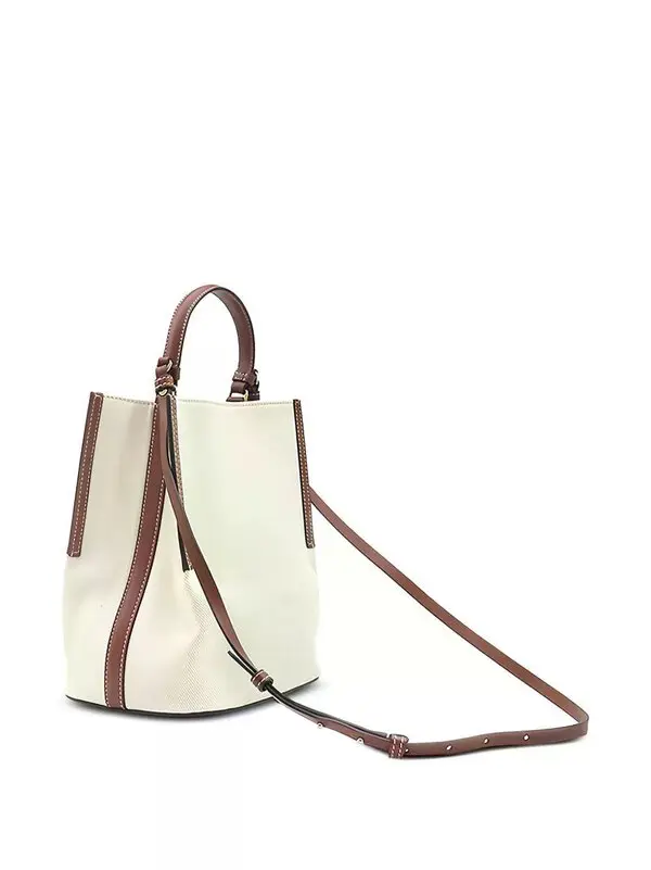 Burberry 2015-2026 Small Canvas Logo Peggy Bucket Bag Satchel - Neutrals