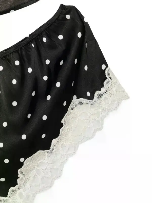 MC2 SAINT BARTH Pilar Polka-dot Lace-trim Pajama Set