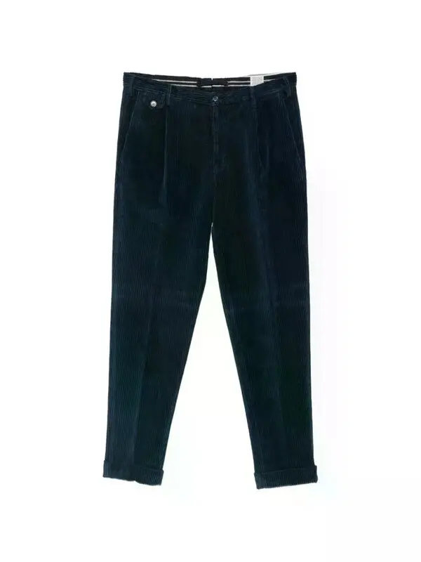 L.B.M. 1911 Corduroy-effect Pleated Trousers - Blue