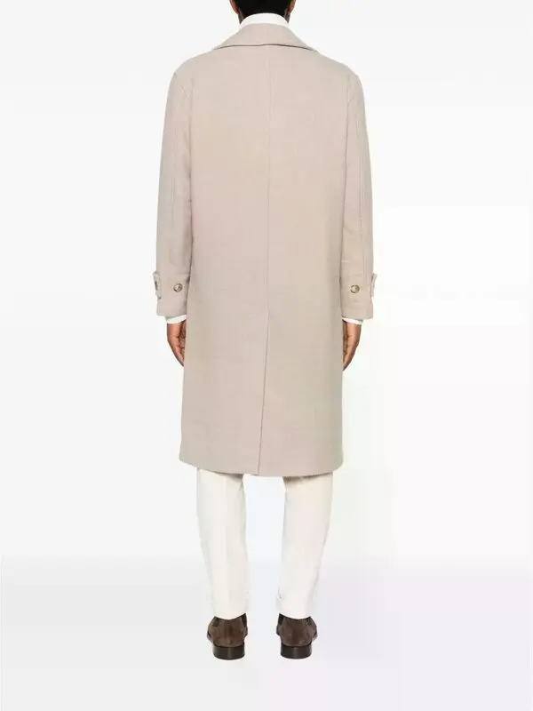 OFFICINA SARTORIALE Double-breasted Twill Coat - Neutrals