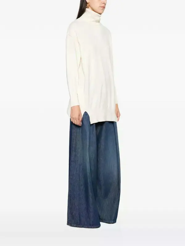 PLEASE Roll-neck Side-slit Sweater