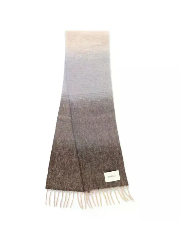 SESSUN Rico Gradient Fringed Scarf - Brown