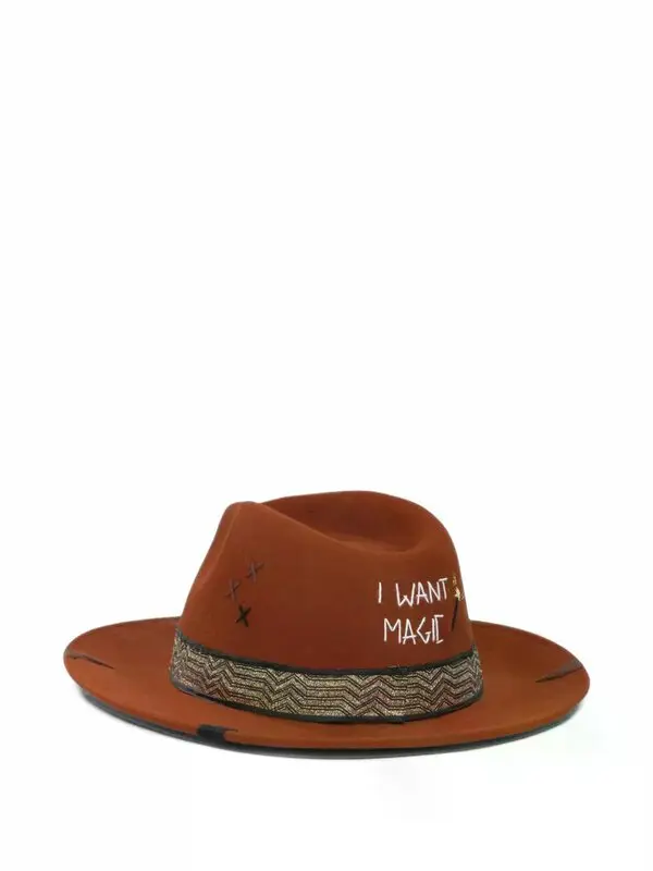 THE HAT GANG Chevron-band Fedora Hat - Orange