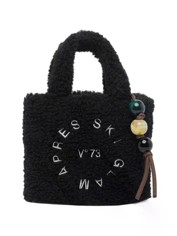 V°73 Ski Glam Teddy-effect Embroidered Tote Bag