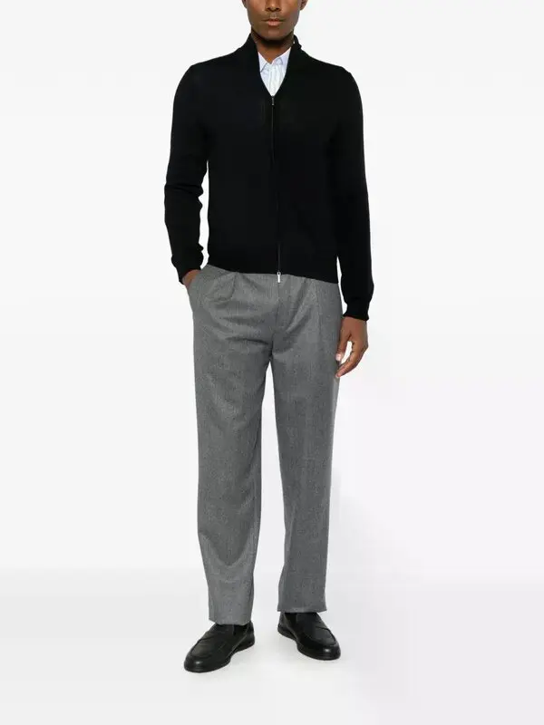 HERITAGE Zip-up High-neck Cardigan