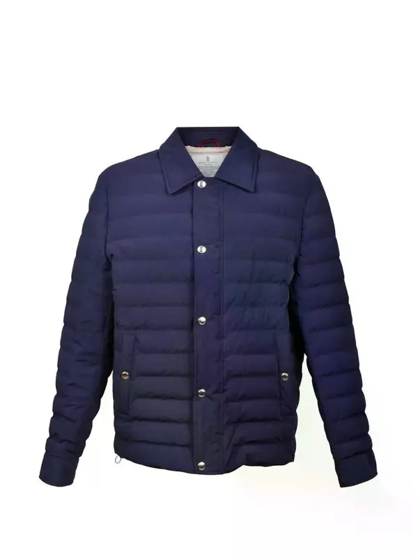 Brunello Cucinelli Quilted Classic-collar Jacket - Blue