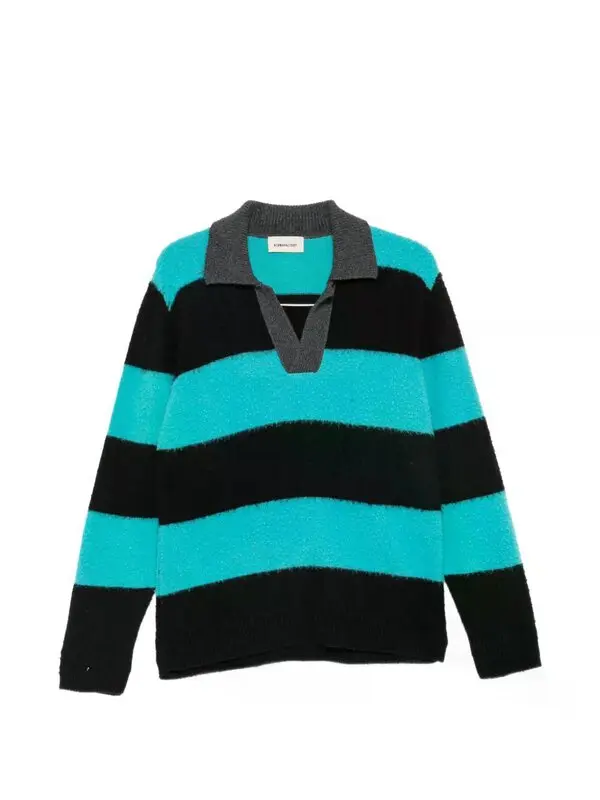 ATOMO FACTORY Striped Textured Polo Shirt