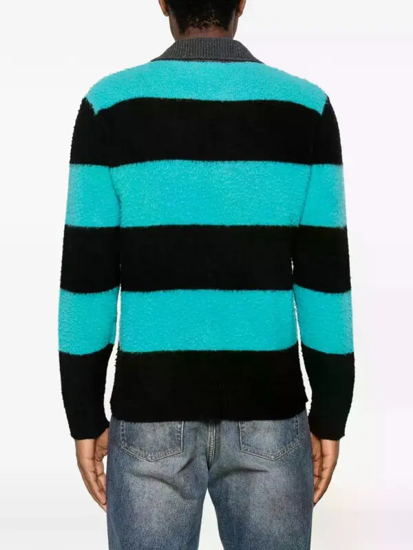 ATOMO FACTORY Striped Textured Polo Shirt