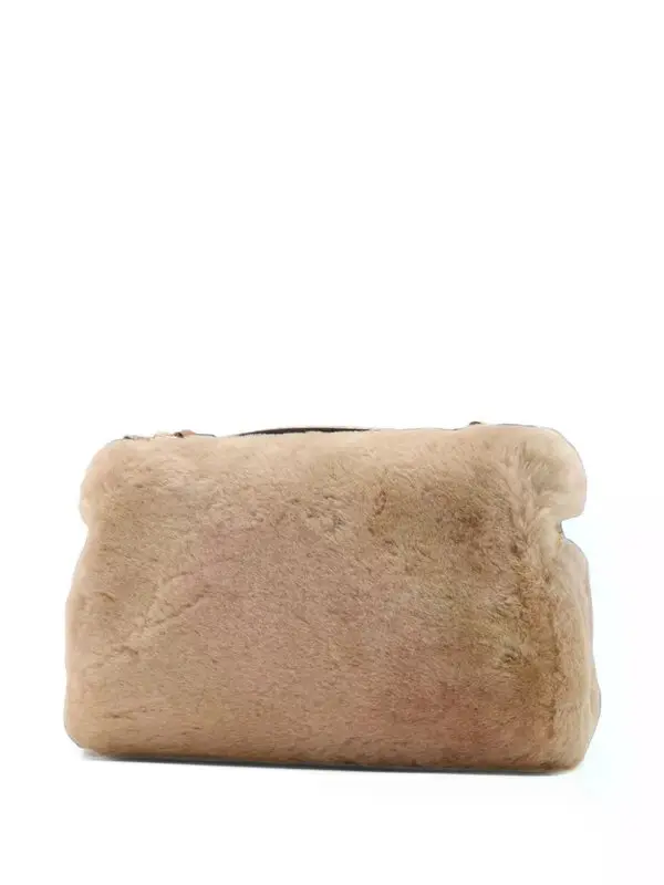 Tory Burch Romy Shearling Slim Top Handle Bag - Neutrals
