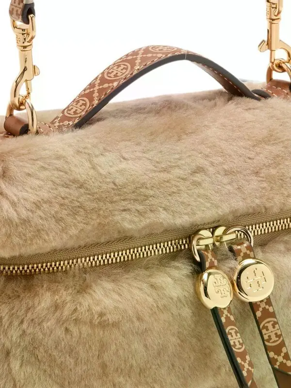 Tory Burch Romy Shearling Slim Top Handle Bag