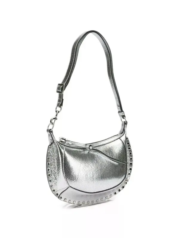 Isabel Marant Étoile Oskan Moon Snakeskin-effect Studded Shoulder Bag