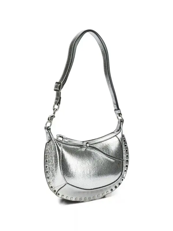Isabel Marant Étoile Oskan Moon Snakeskin-effect Studded Shoulder Bag