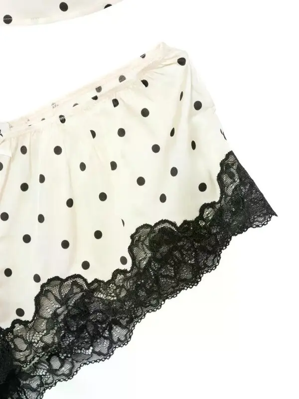 MC2 SAINT BARTH Pilar Polka-dot Lace-trim Pajama Set