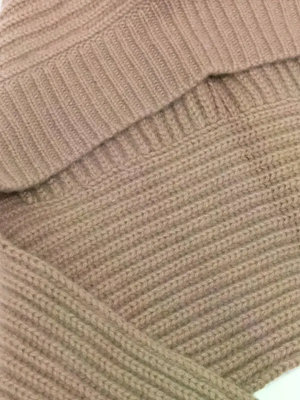 LISKA Ribbed-knit Hooded Scarf