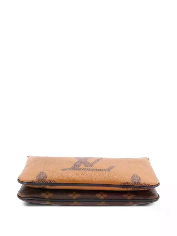 LOUIS VUITTON Double Zip Pochette Reverse Monogram Giant Clutch Bag