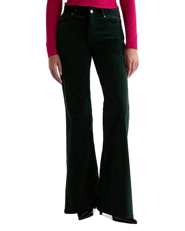 Ag Georgia Mid Rise Velvet Flare Jeans - Pine