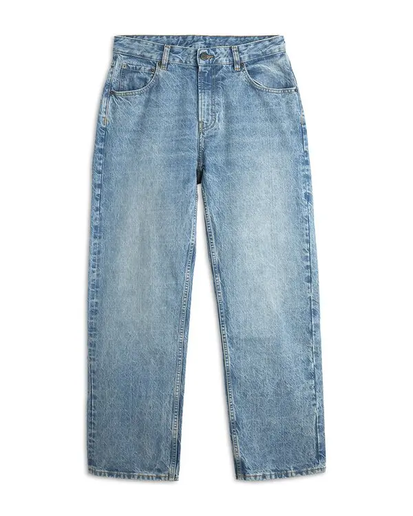 CORRIDOR Straight Fit Bleach Wash Five Pocket Jeans