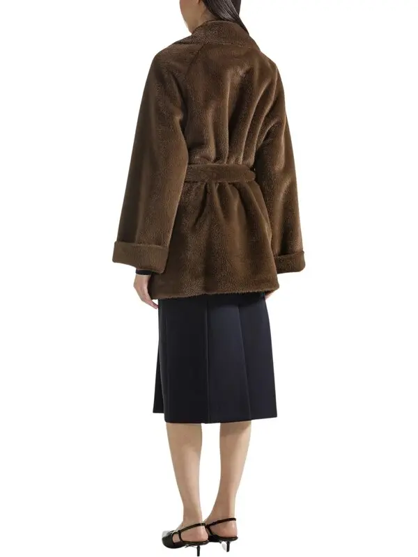 Seventy Faux Fur Coat With Belt Nappa Leather