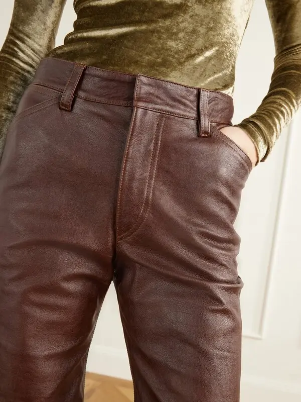 LEMAIRE Textured-leather Straight-leg Pants