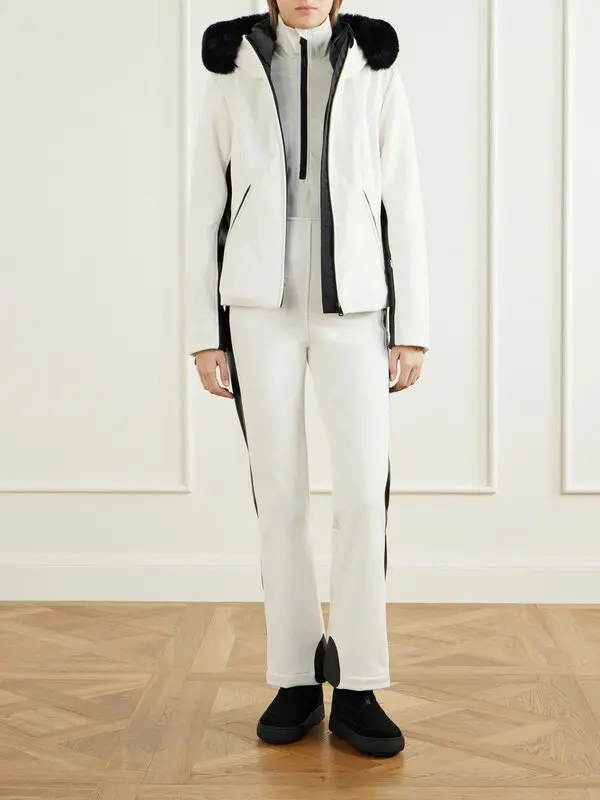 Goldbergh Kibõ Hooded Paneled Plush-trimmed Stretch-jersey Ski Jacket