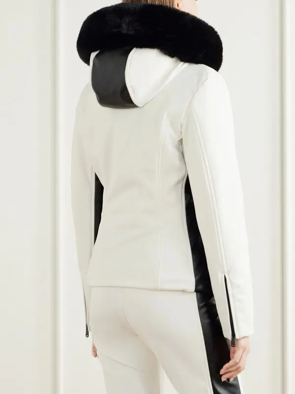 Goldbergh Kibõ Hooded Paneled Plush-trimmed Stretch-jersey Ski Jacket