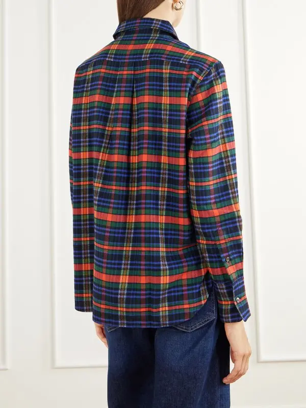 HIGH SPORT Jasper Checked Logo-embroidered Cotton-flannel Shirt