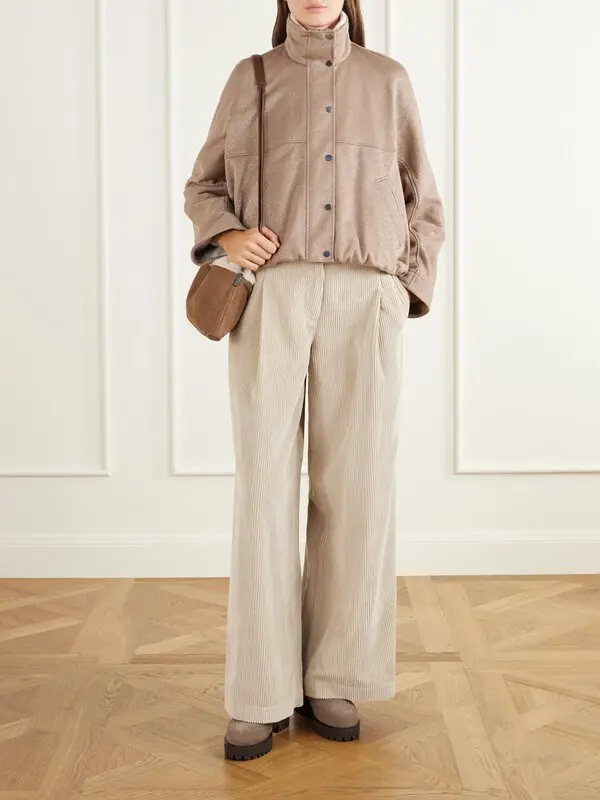 Brunello Cucinelli Cotton-corduroy High-rise Wide-leg Pants