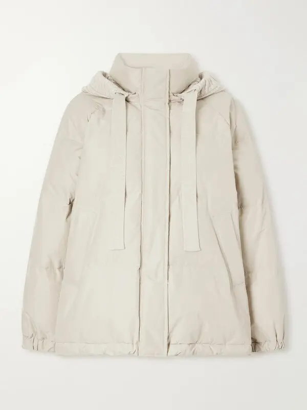Brunello Cucinelli Hooded Quilted Padded Cashmere-trimmed Cotton-blend Shell Jacket - Neutrals
