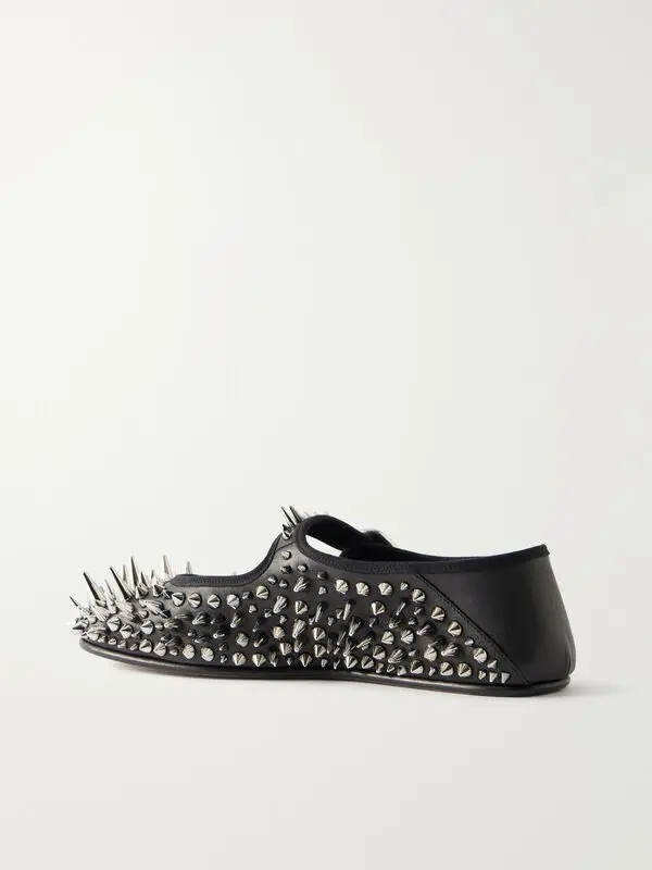 Bottega Veneta Veneziana Studded Leather Mary Jane Ballet Flats