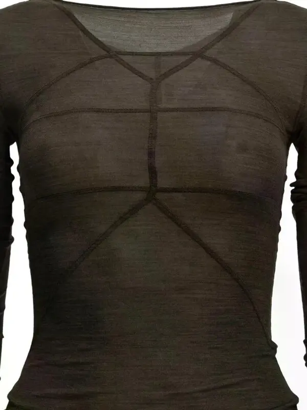 Rick Owens Exposed-seam Long-sleeve Top