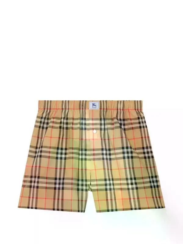 Burberry Check Cotton Boxer Shorts - Neutrals