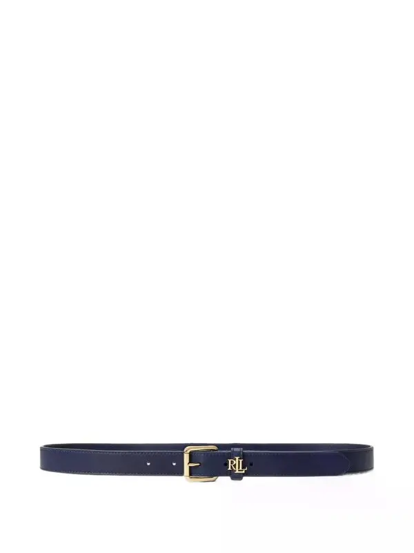 Ralph Lauren Logo-plaque Leather Belt - Blue