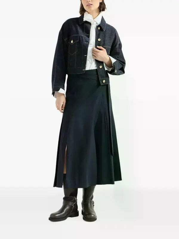 Brunello Cucinelli Tropical Luxury Wool Kilt Skirt