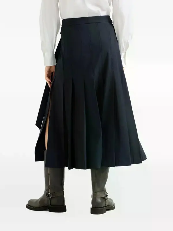 Brunello Cucinelli Tropical Luxury Wool Kilt Skirt