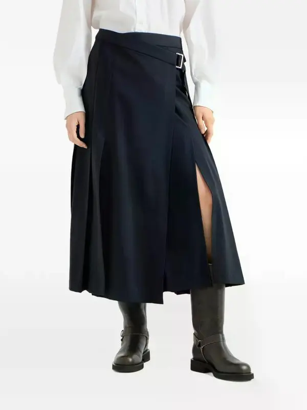 Brunello Cucinelli Tropical Luxury Wool Kilt Skirt