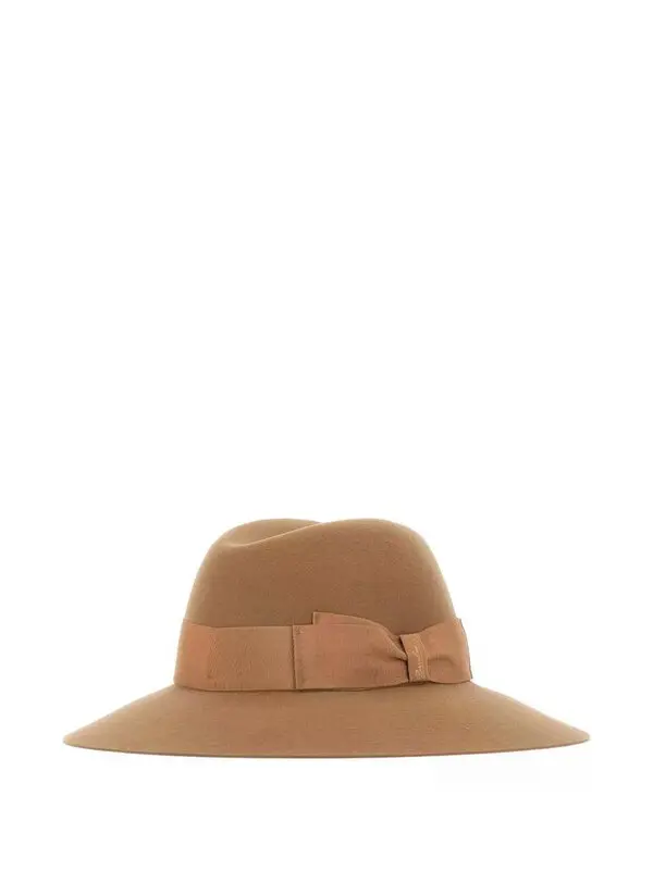 Borsalino Claudette Bow-detail Hat - Neutrals